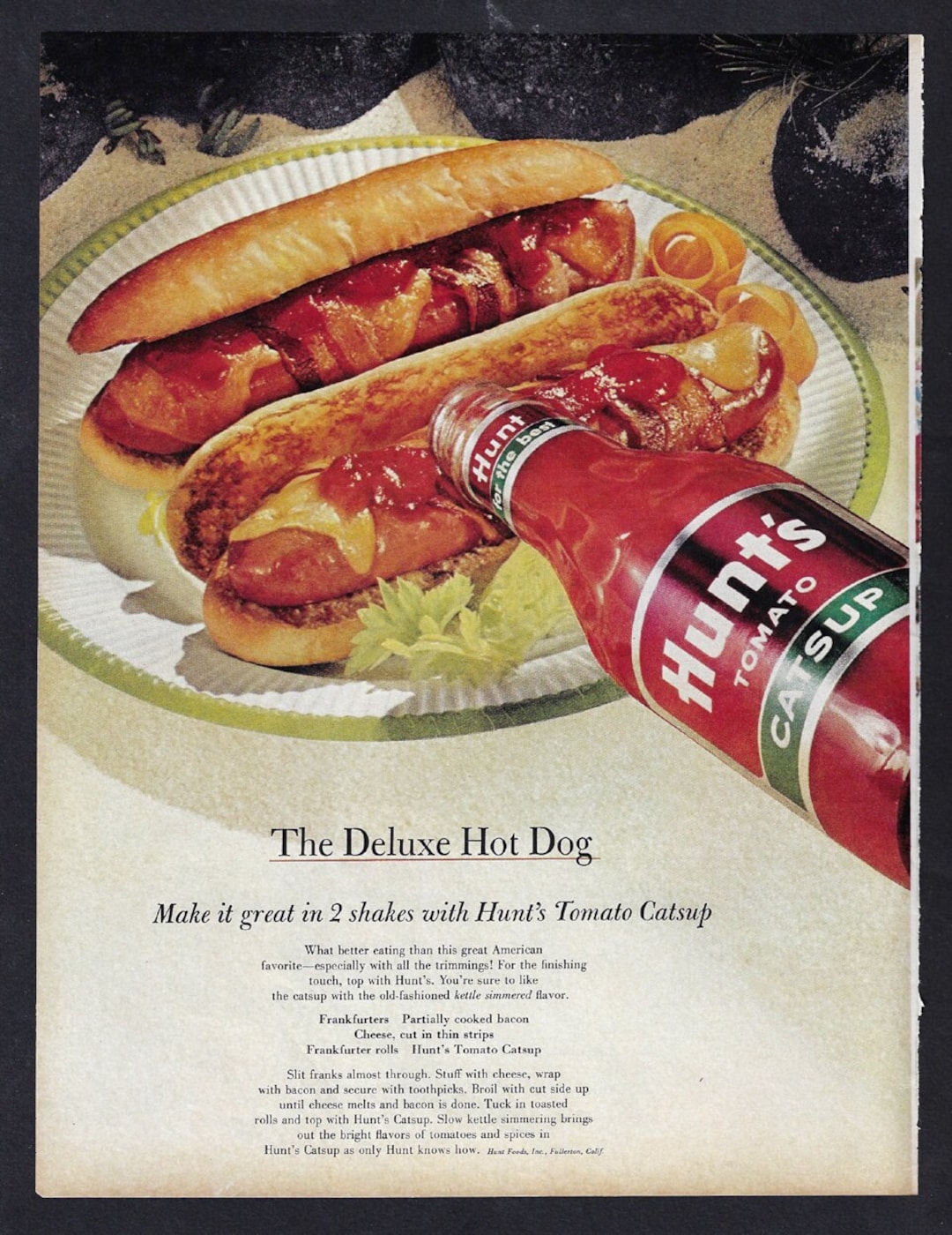 Vintage 1963 HUNT'S TOMATO CATSUP Print Ad the - Etsy