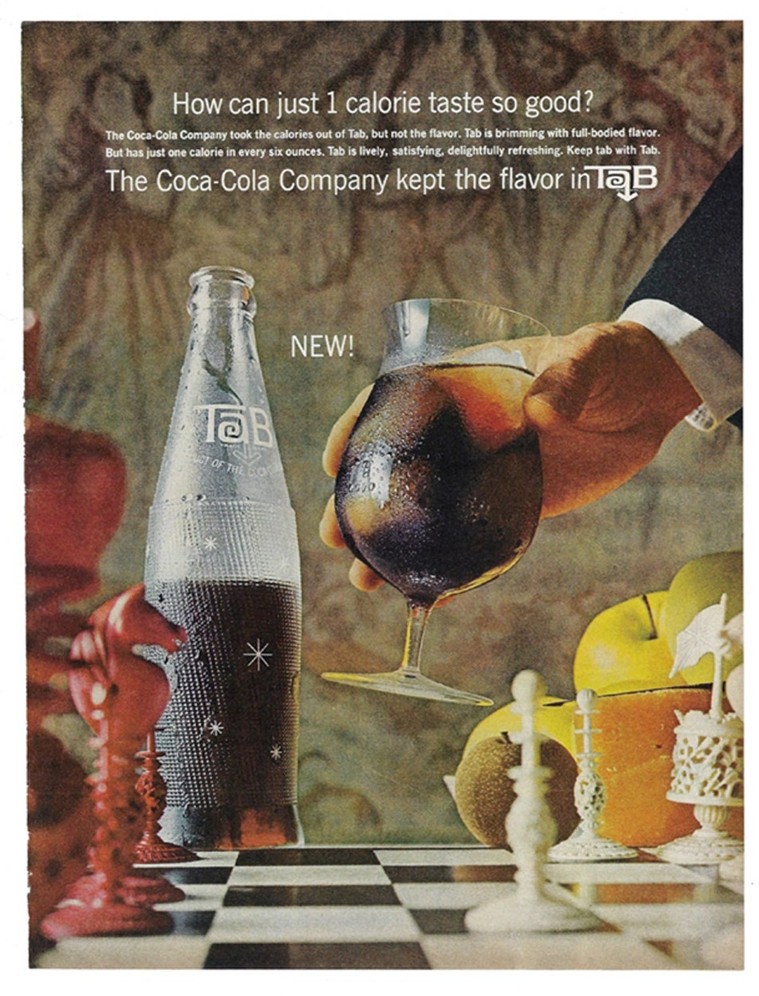 Vintage 1964 TAB Coca Cola Print Ad how Can Just 1 Calorie Taste so ...