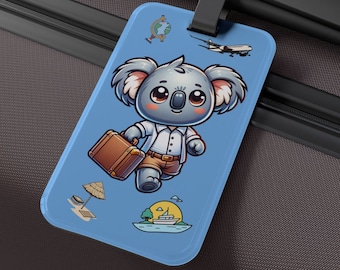 Cute Koala Travel Luggage Tag, Girl Travelling, Baggage Tag, Tag for ...