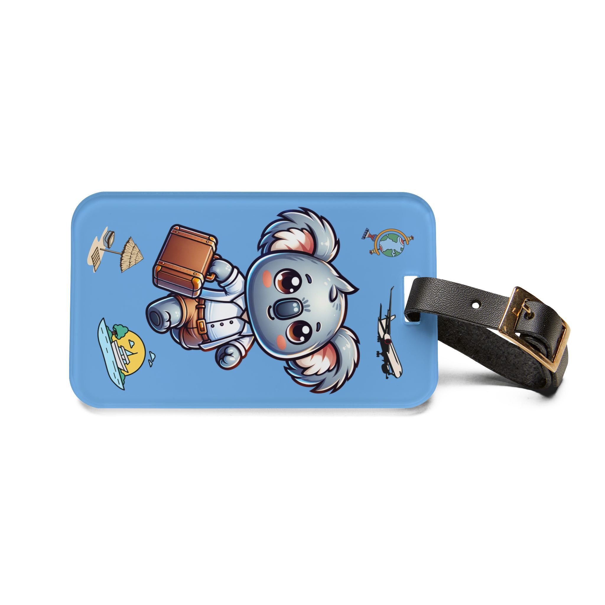 Cute Koala Travel Luggage Tag, Guy Travelling, Baggage Tag, Tag for ...