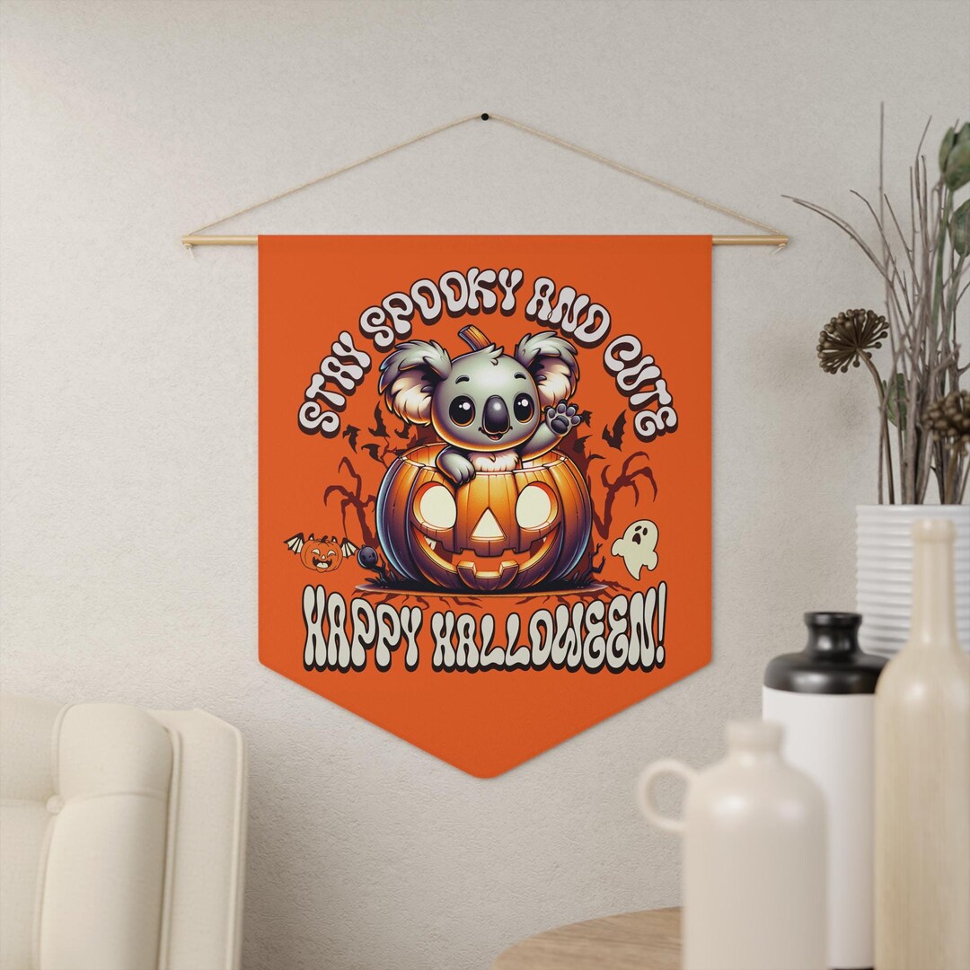 Halloween Cute Koala Pennant, Koala, Halloween Wall Hanging, Trick or ...