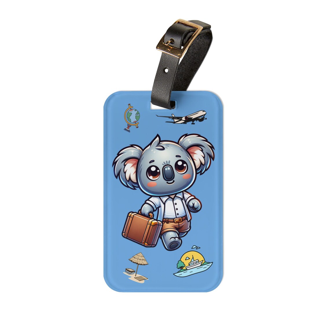 Cute Koala Travel Luggage Tag, Guy Travelling, Baggage Tag, Tag for ...