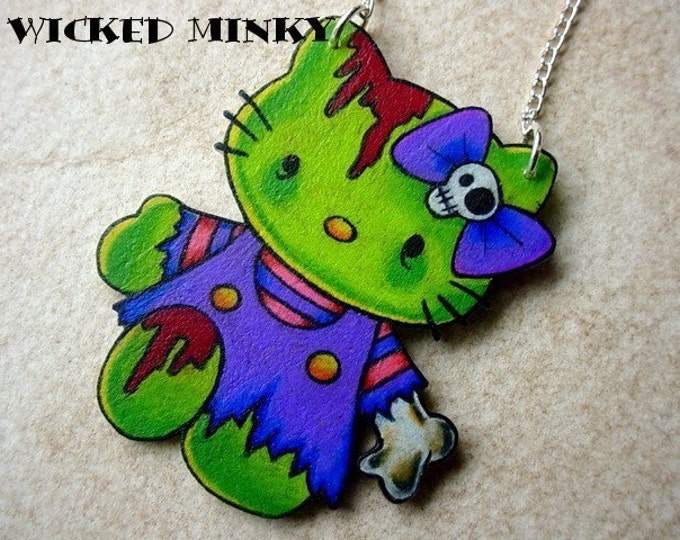 Zombie Hello Kitty Tattoo Style Necklace - Etsy