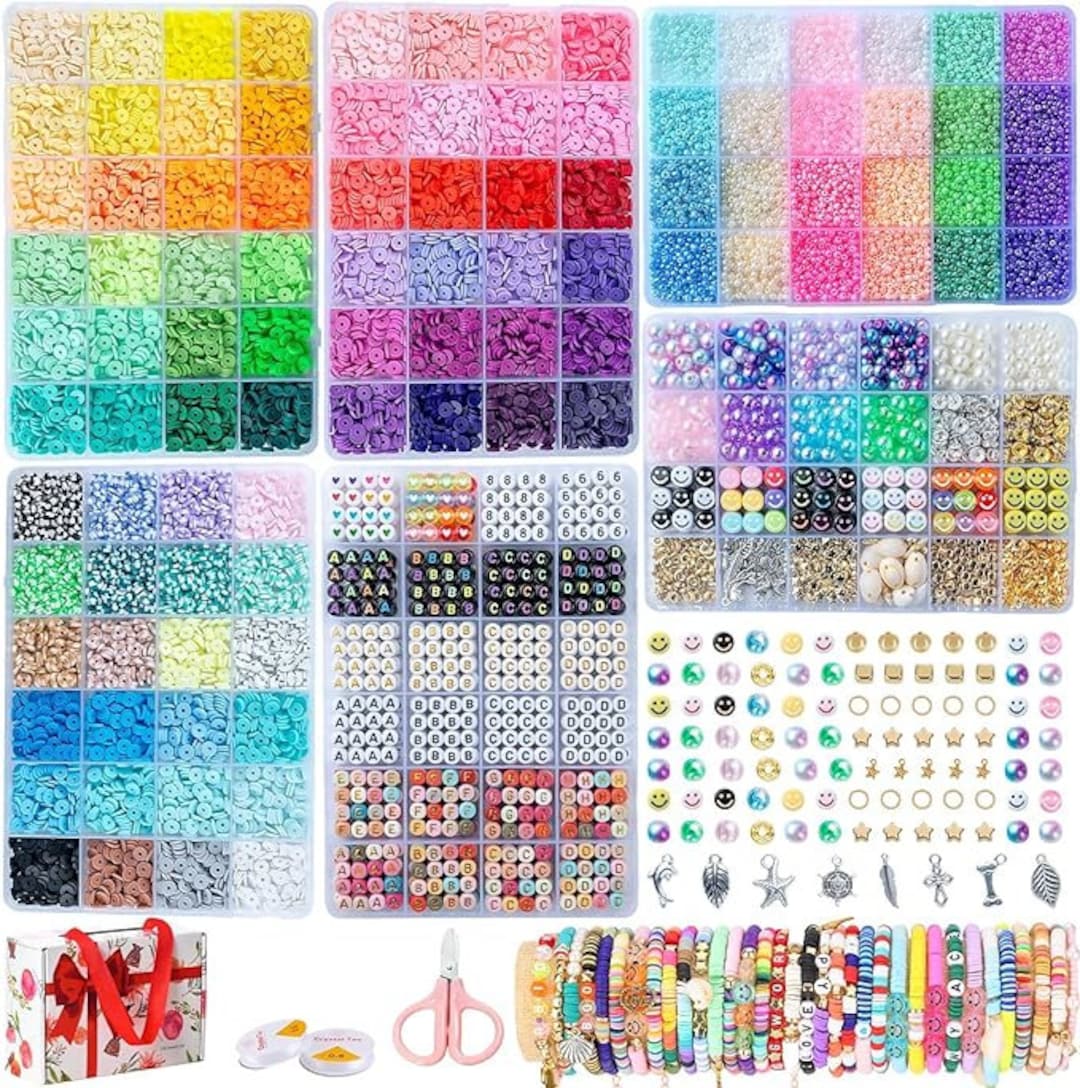 6-box Friendship Bracelet Making Kit 16,000pcs Clay Beads Jewelry ...
