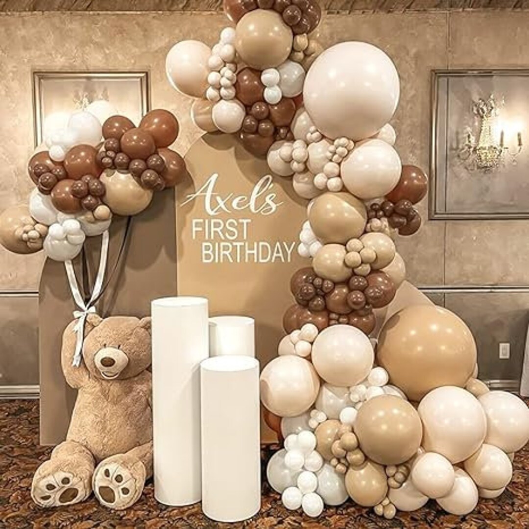 276pcs Brown Balloons Garland Arch Kit With Double-stuffed Boho Coffee ...