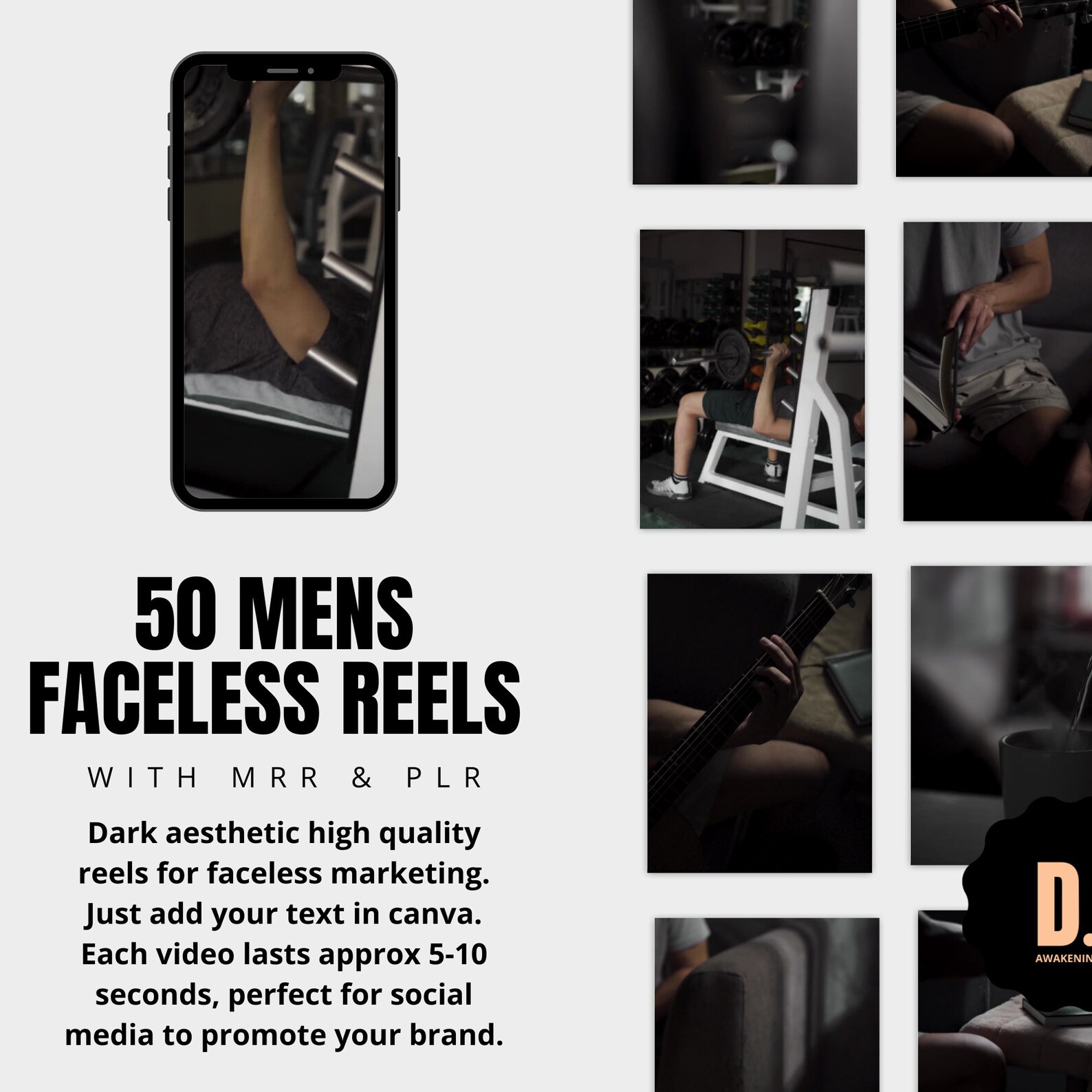 Faceless Aesthetic Videos for Men Master Resell Rights PLR MRR Content ...