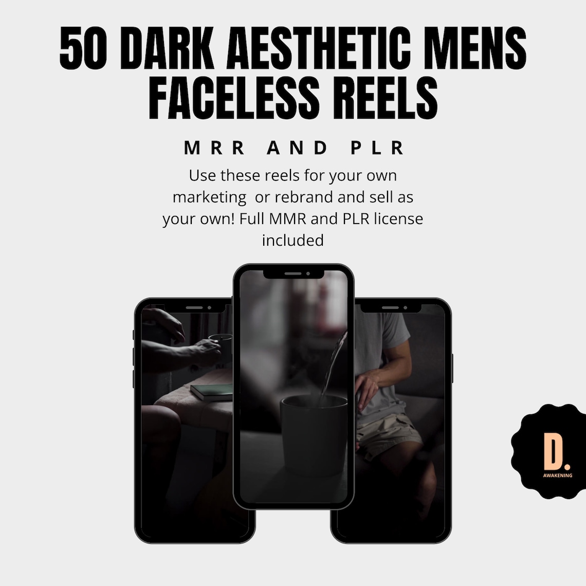 Faceless Aesthetic Videos for Men Master Resell Rights PLR MRR Content ...