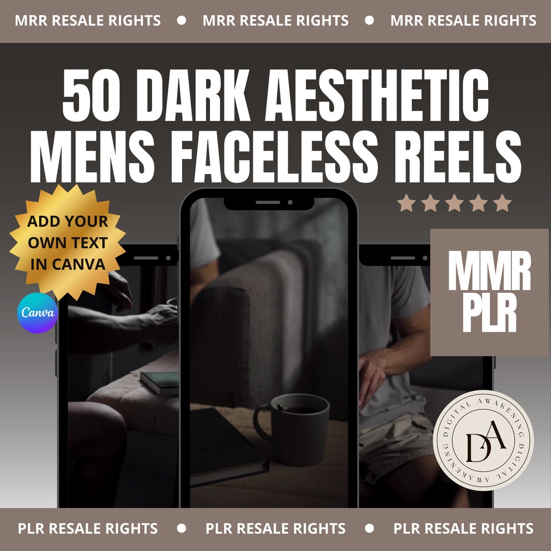 Faceless Aesthetic Videos for Men Master Resell Rights PLR MRR Content ...