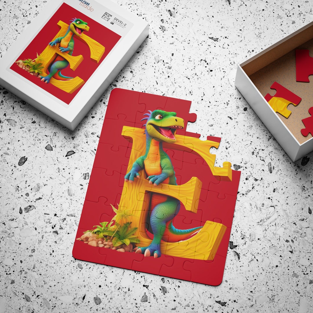 Dino E Kids' Puzzle, 30-piece Learning Activity Toys Dinosaur Alphabet ...