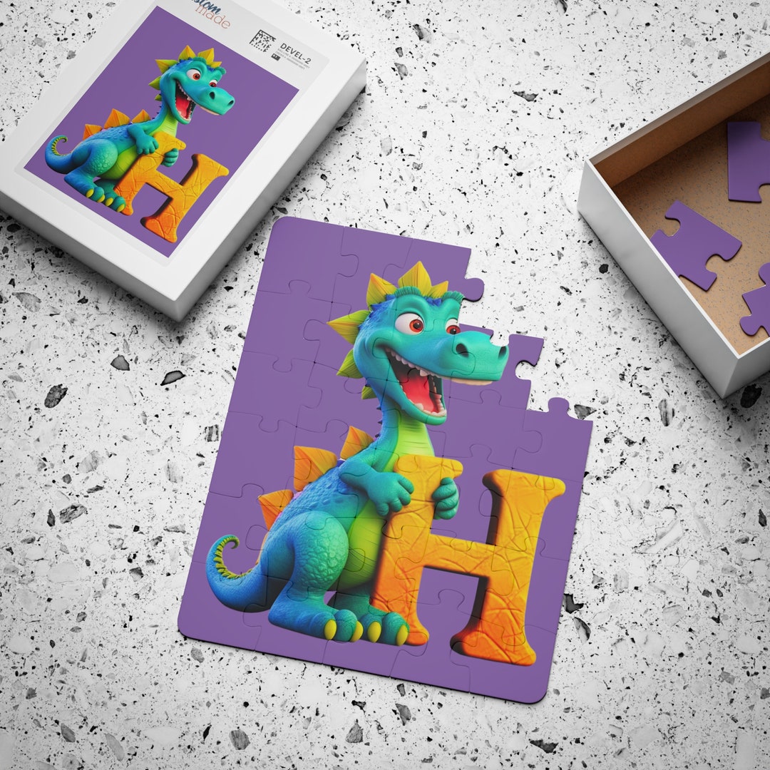 Dino H Kids' Puzzle, 30-piece Learning Activity Toys Dinosaur Alphabet ...