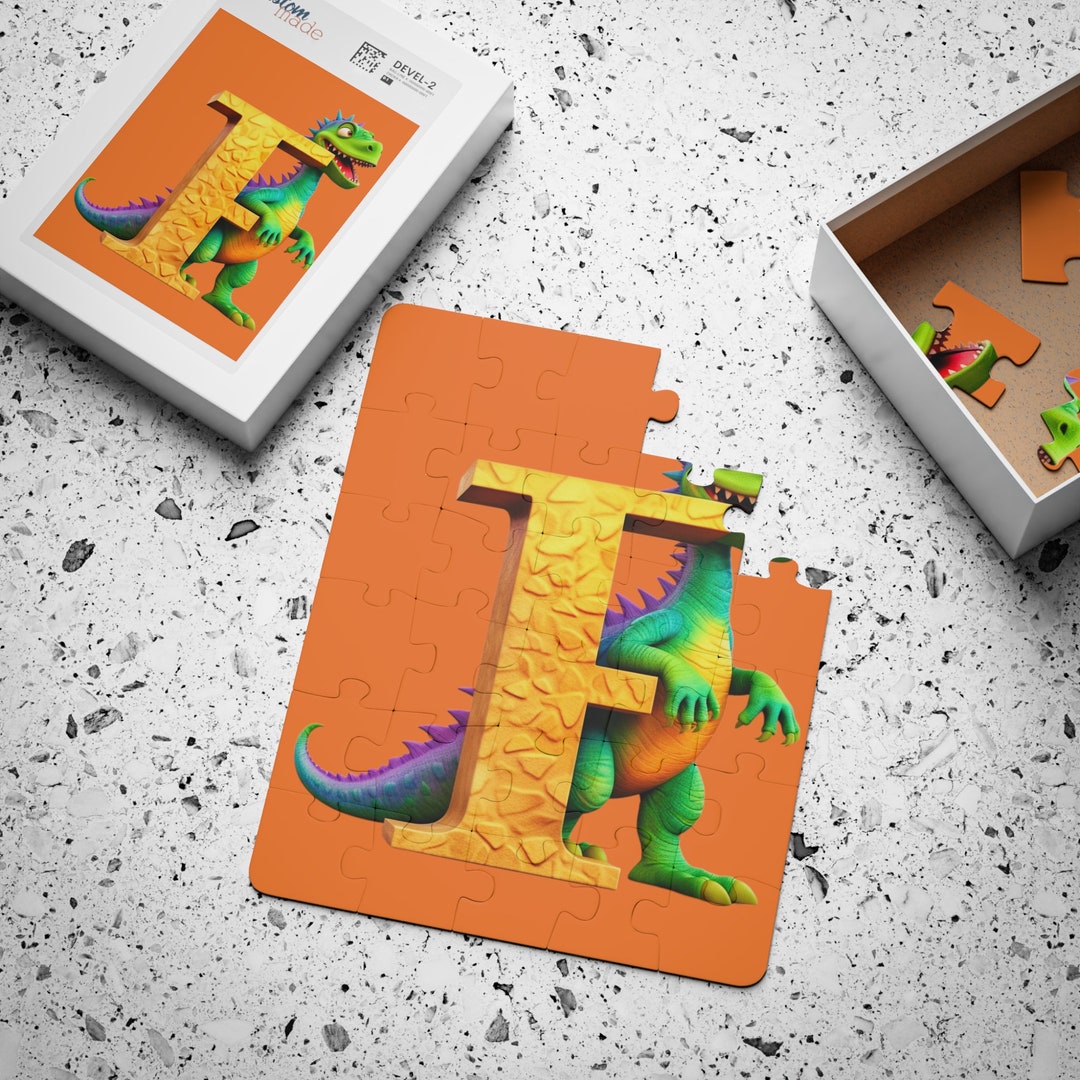 Dino F Kids' Puzzle, 30-piece Learning Activity Toys Dinosaur Alphabet ...