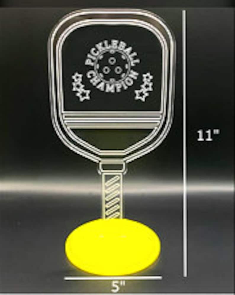 Pickleball CHAMPION TROPHY! Unique Lucite Award for Participation ...