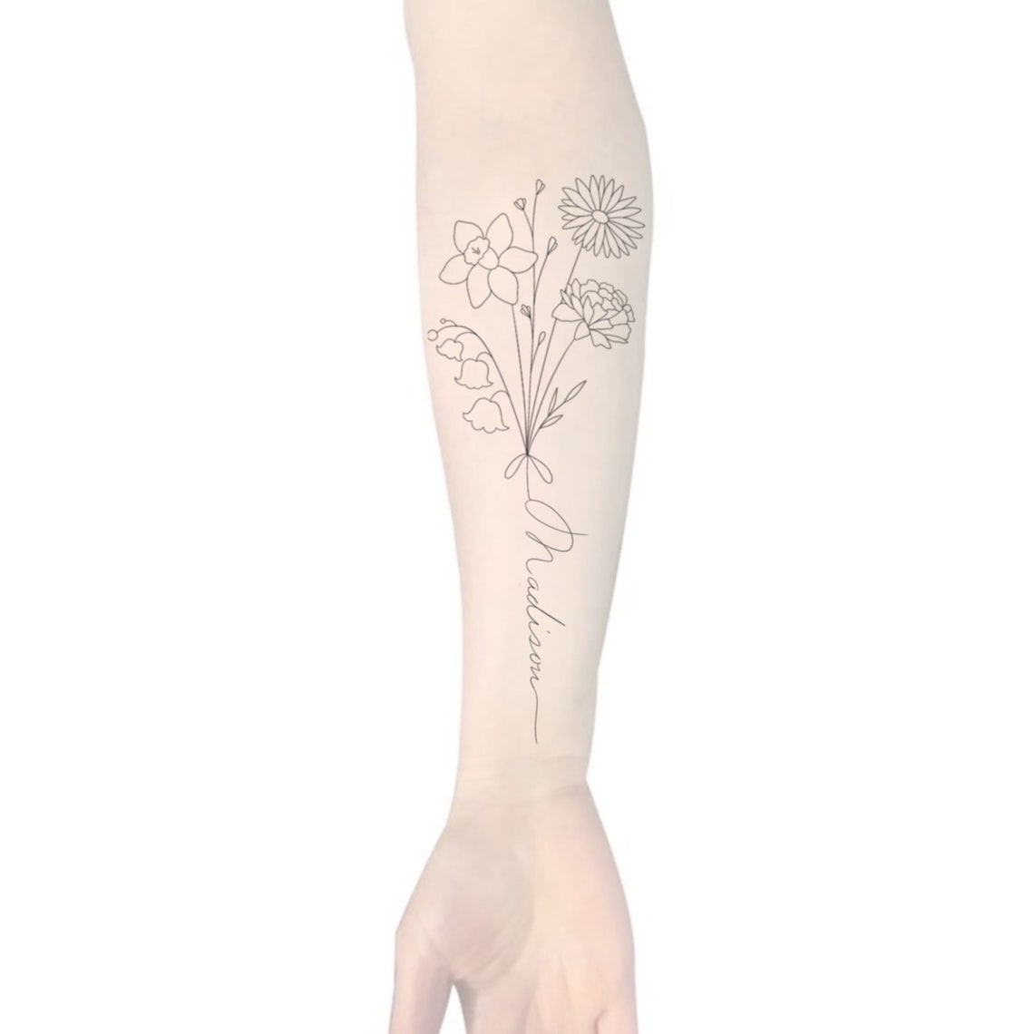 Custom Birth Flower Bouquet, Custom Birth Month Flower, Minimalist ...