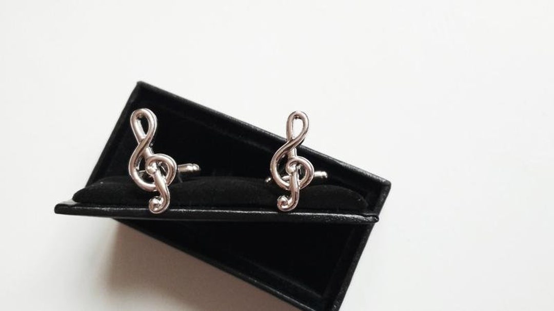 Vintage Silver Colord Musical Notes Elegant Cufflinks Heritage Jewelry ...