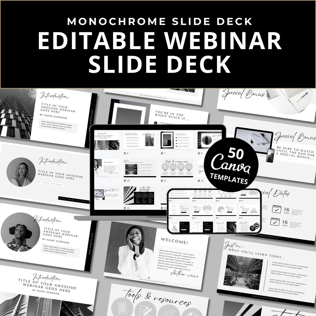 Webinar Slide Deck Canva Template | Business Marketing Pitch Deck ...