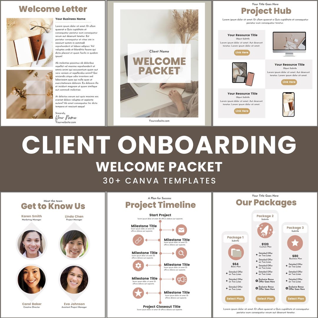 Client Onboarding Welcome Packet Canva Templates | New Client Guide ...