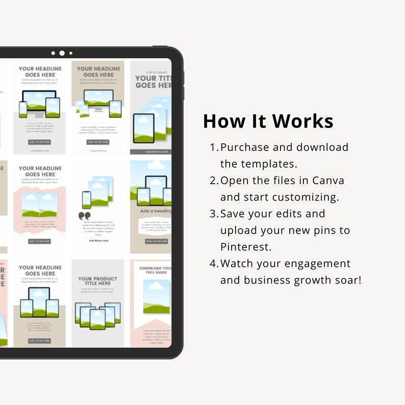 Pinterest Product Mockup Pins: 25 Canva Templates (digital Assets) - Etsy