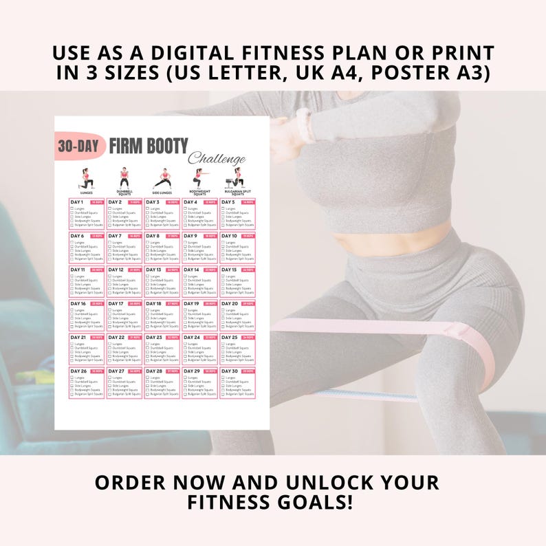 30-day Firm Booty Workout Challenge | Fitness Plan & Workout Calendar ...