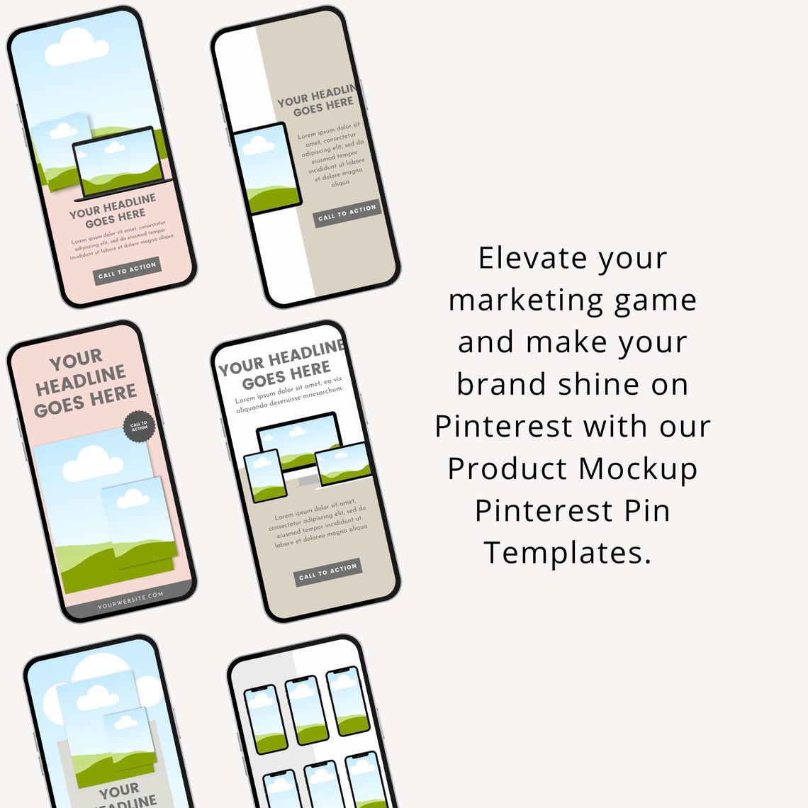 Pinterest Product Mockup Pins: 25 Canva Templates (digital Assets) - Etsy