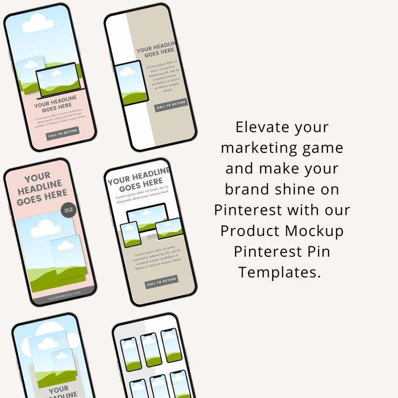 Pinterest Product Mockup Pins: 25 Canva Templates (digital Assets) - Etsy