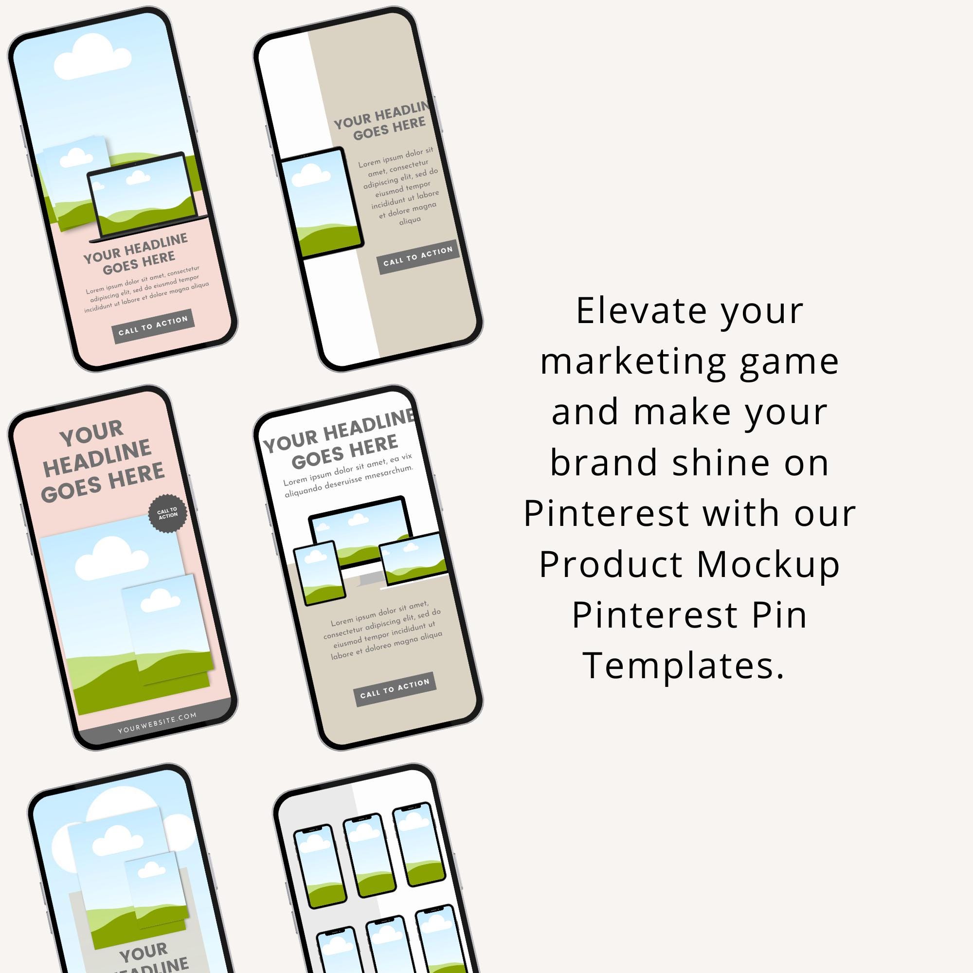 Pinterest Product Mockup Pins: 25 Canva Templates (digital Assets) - Etsy