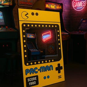 Pac-man Mirror: Retro Arcade Gamer Room Decor - Etsy