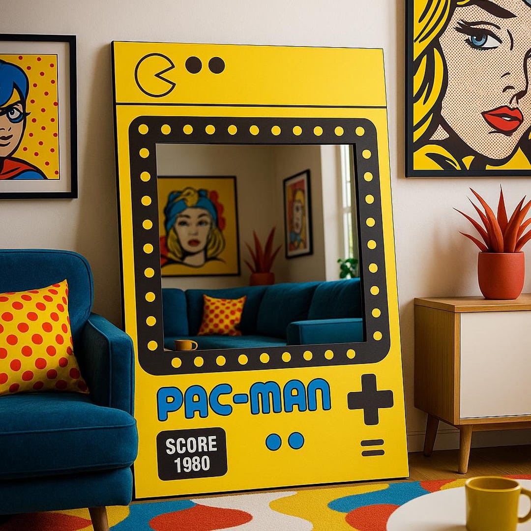 Pac-man Mirror: Retro Arcade Gamer Room Decor - Etsy