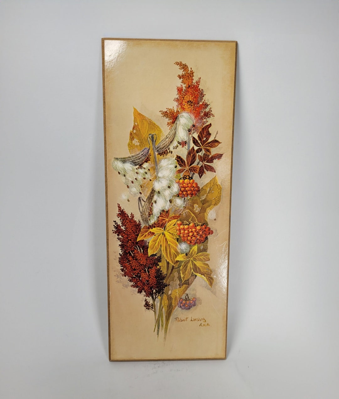Fall Foliage Art Panel - Wall Hanging Decor - Robert Laessig - Vintage ...