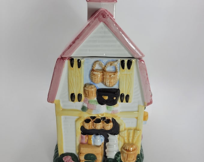 Pink Barn Cookie Jar - Country Crafts - Small Cookie Jar - Country Chic ...