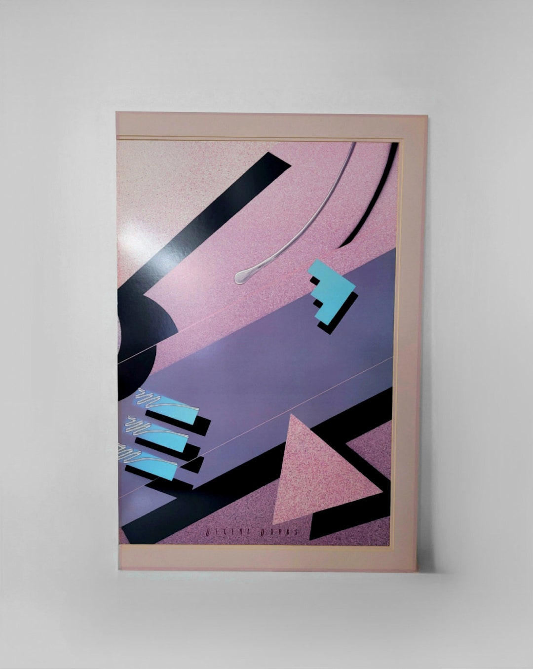 2 Postmodern Prints 80's Art Clint Eagar Frontline Graphics Avant Garde ...