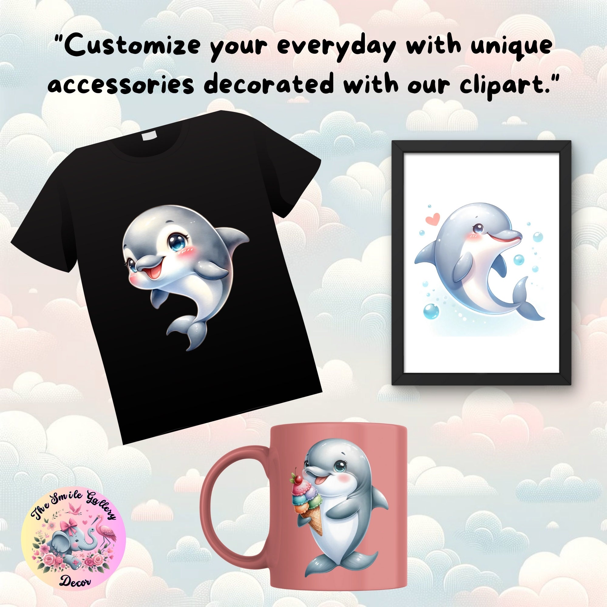 Watercolor Dolphins Clipart Bundle, 12 Cute Dolphin PNG, Summer Dolphin ...