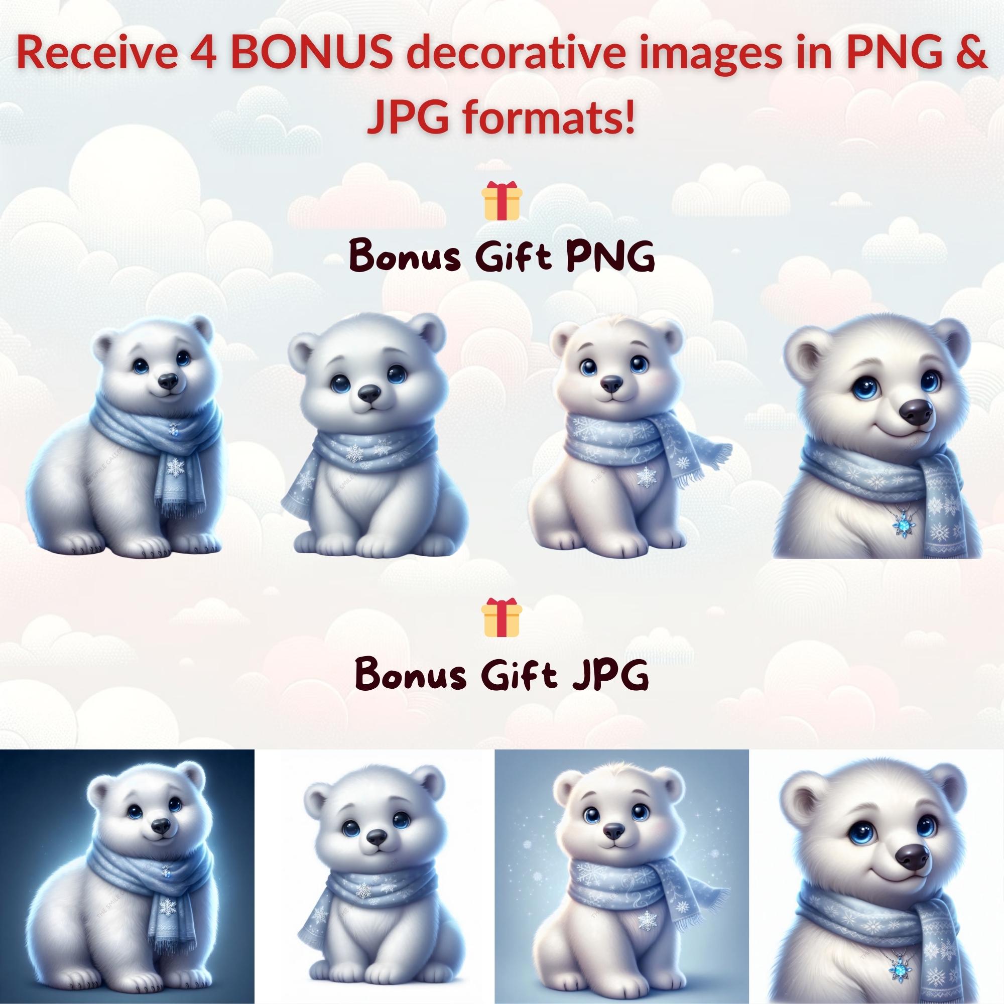 Cute Polar Bear Clipart Bundle, Watercolor Cartoon Bears, 12 PNG & JPG ...