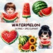 14 Watercolor Watermelon Clipart Bundle, Summer Fruit PNG, JPG Files ...