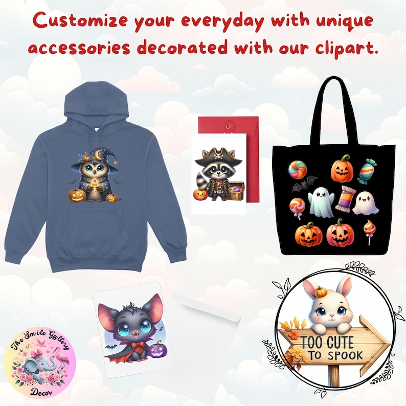 Watercolor Halloween Animals Clipart Bundle, Nursery Decor (PNG & JPG ...