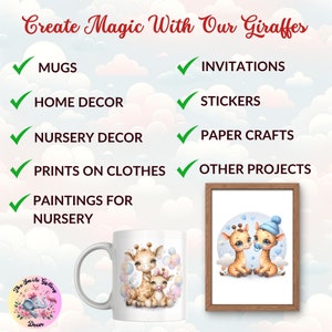 Watercolor Giraffe Clipart Bundle, 5 Cute Giraffe SVG & JPG Files ...