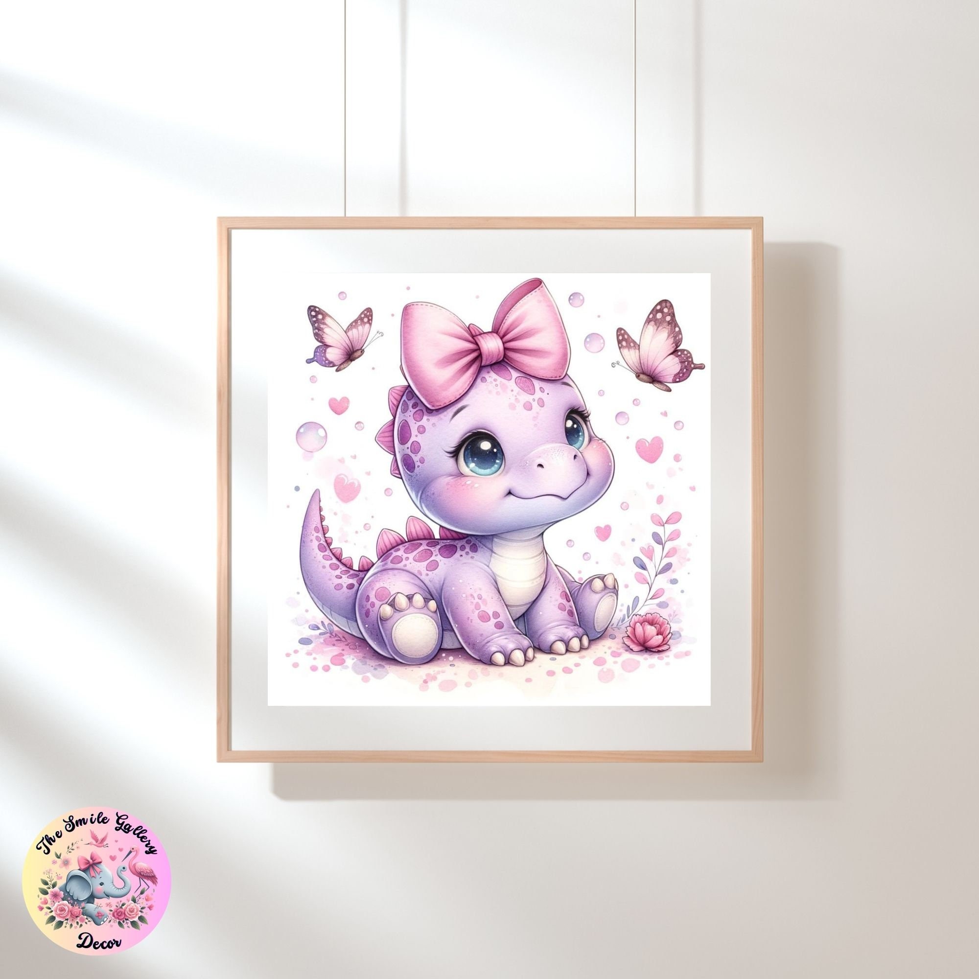 Watercolor Pink Dinosaur Clipart Bundle, Cute Dino, Triceratops PNG, T ...