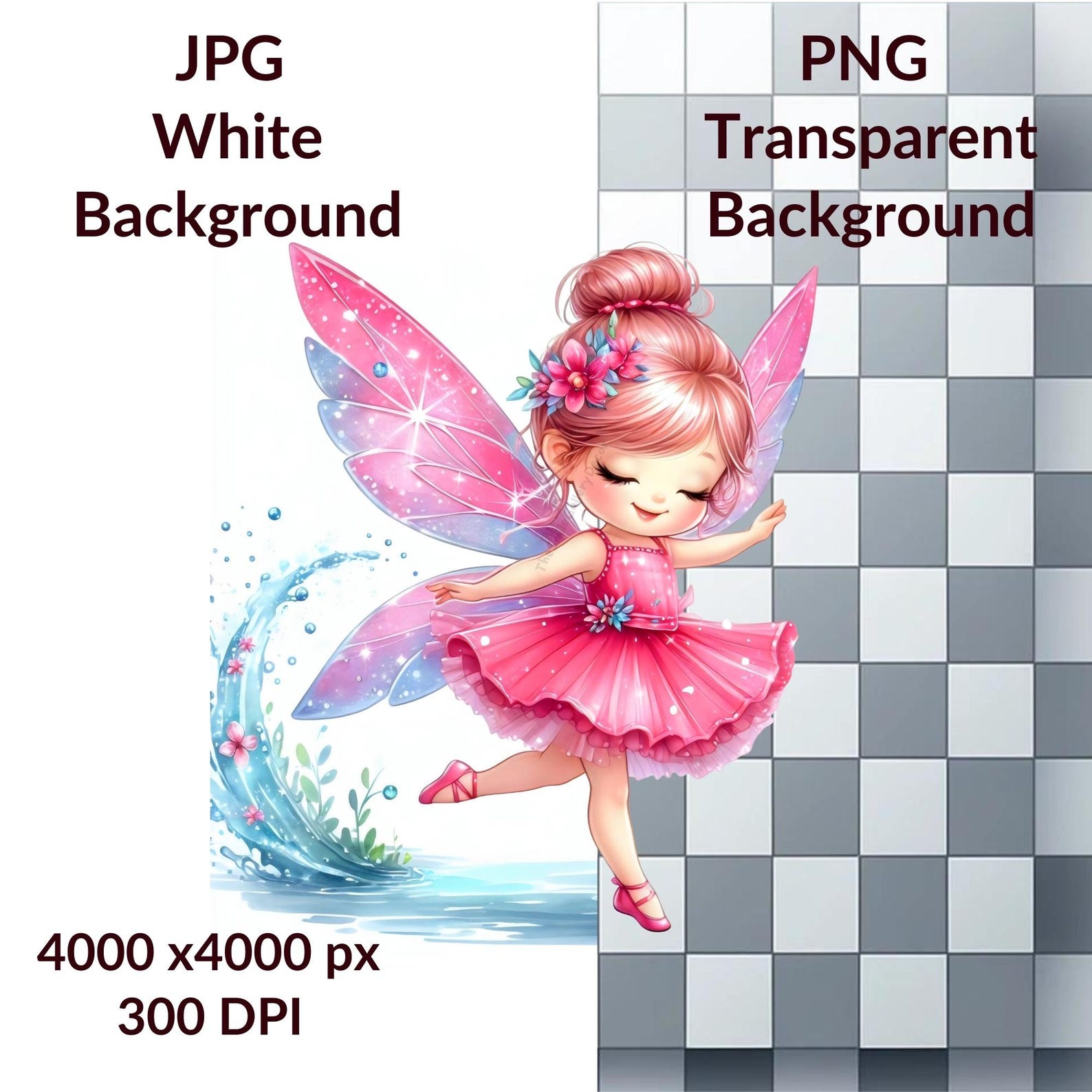 36 Watercolor Cute Fairies Clipart Bundle, Fairy PNG & JPG, Fantasy ...