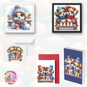 Winter Puppy Dog Clipart Bundle, 14 PNG & JPG + 3 Bonus, Cute ...