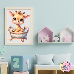 12 Watercolor Giraffe Clipart Bundle, Cute Giraffe PNG, JPG File ...