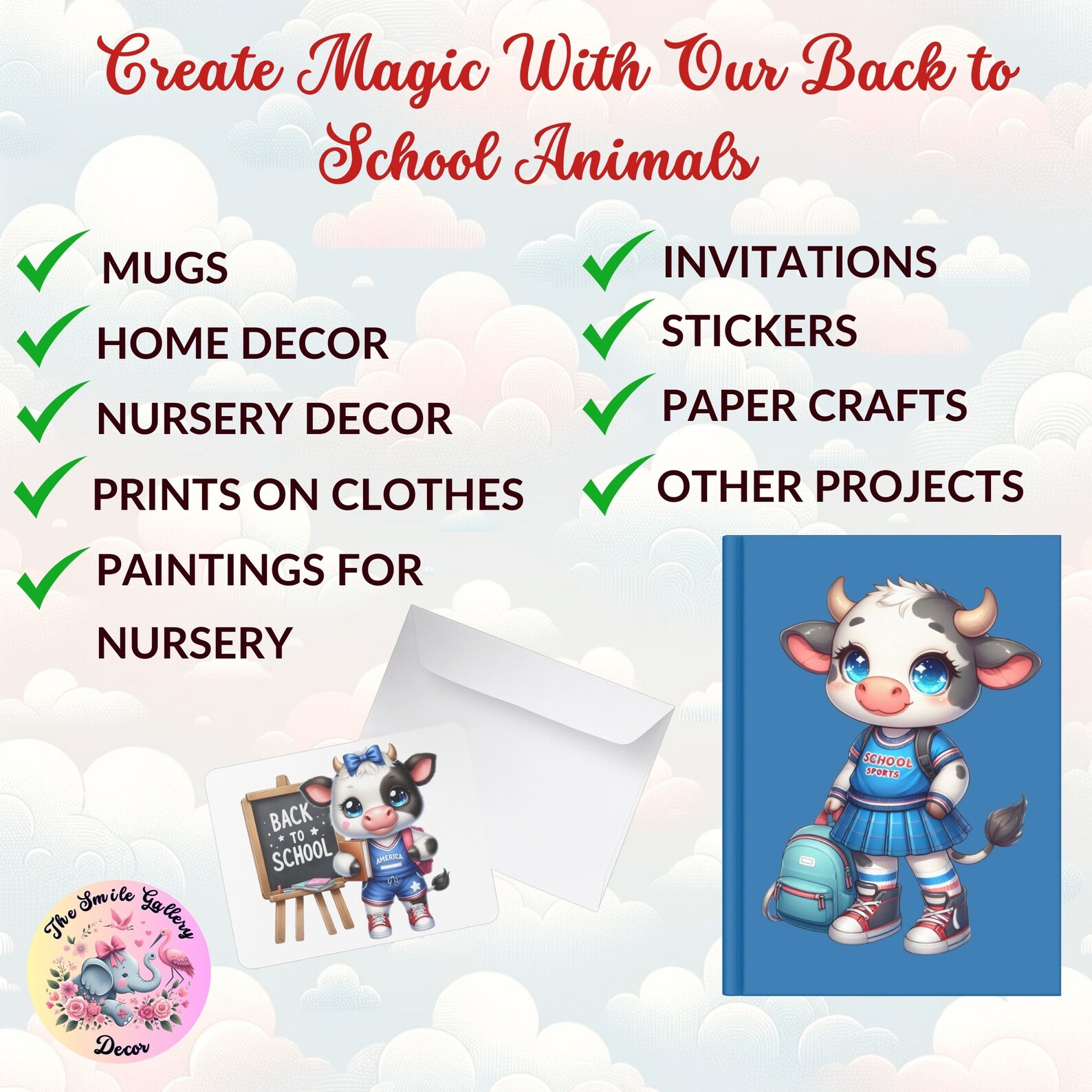 12 Watercolor Cartoon Back to School Animals Clipart Bundle, Cute ...