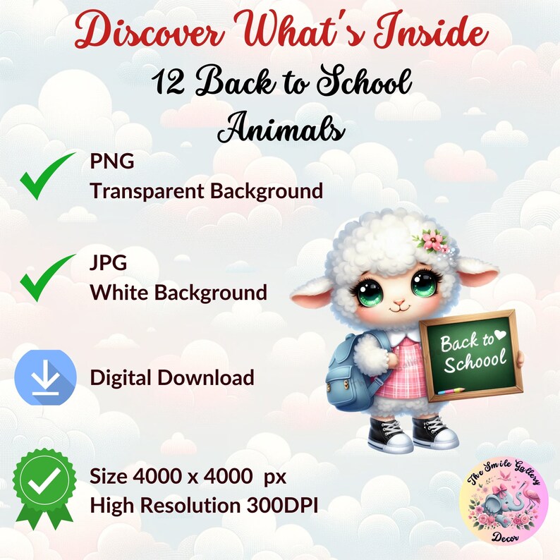 12 Watercolor Cartoon Back to School Animals Clipart Bundle, Cute ...