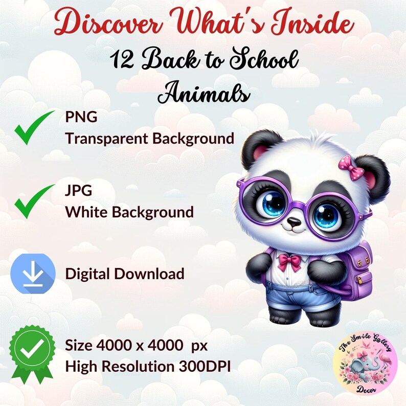 12 Watercolor Cartoon Back to School Animals Clipart Bundle, Cute ...