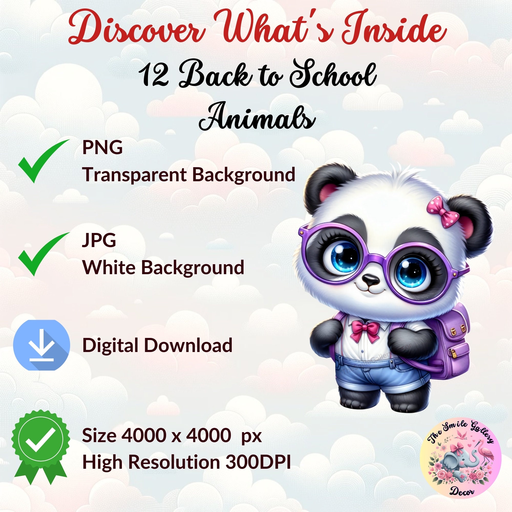 12 Watercolor Cartoon Back to School Animals Clipart Bundle, Cute ...