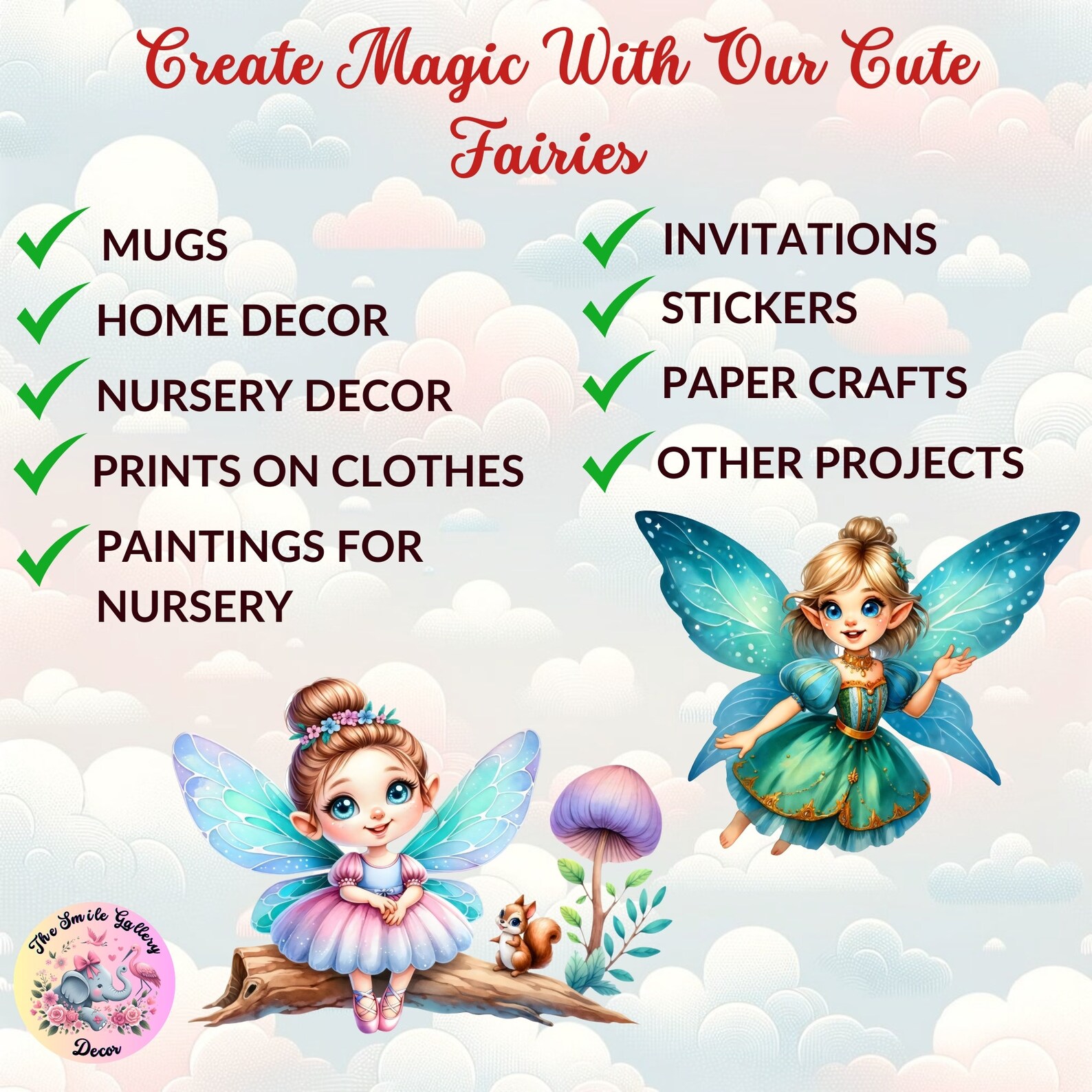 12 Watercolor Cute Fairies Clipart Bundle, Fairy PNG, JPG Files ...
