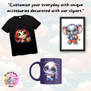 12 Watercolor Cartoon Back to School Animals Clipart Bundle, Cute ...