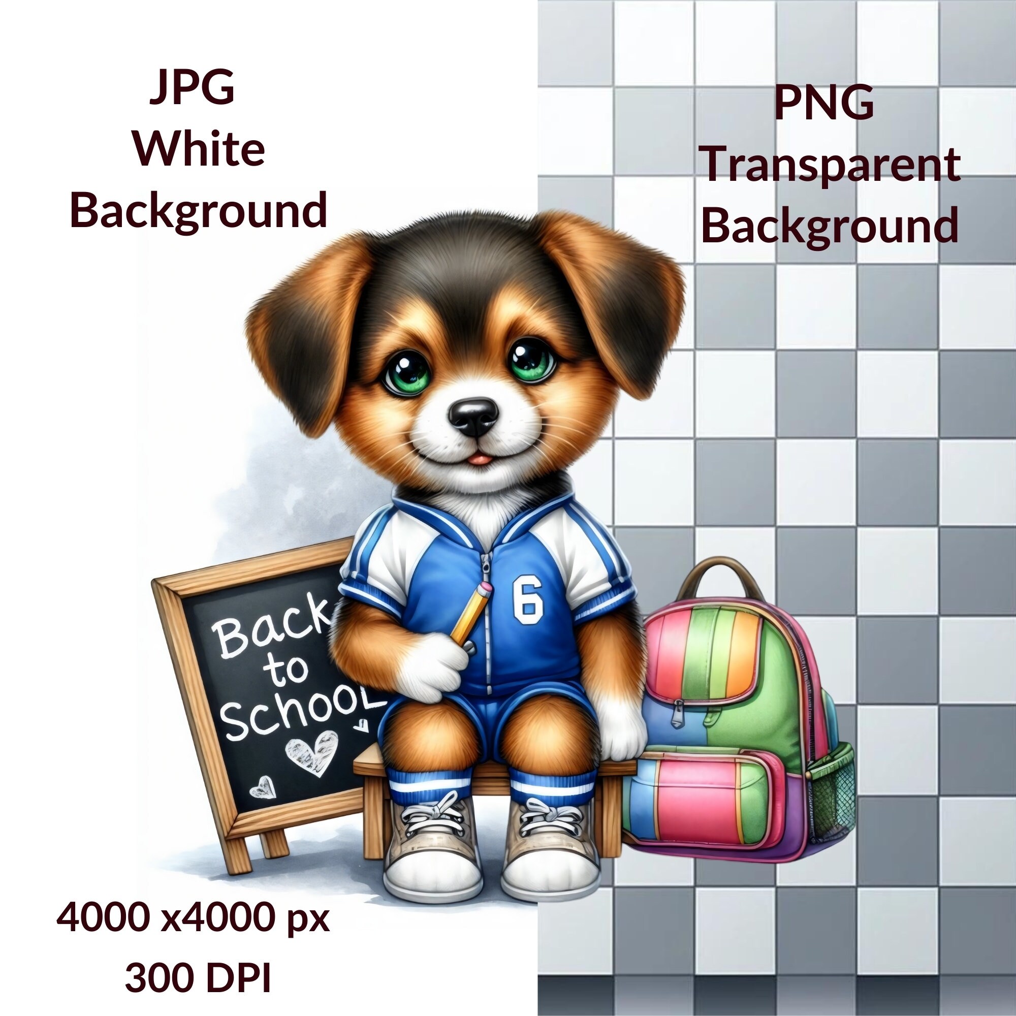 12 Watercolor Cartoon Back to School Animals Clipart Bundle, Cute ...