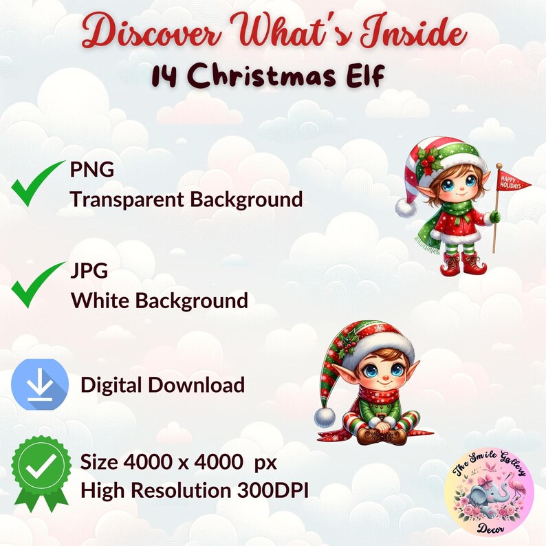 Christmas Elf Clipart Bundle: Watercolor Holiday Elves (PNG & JPG) - Etsy