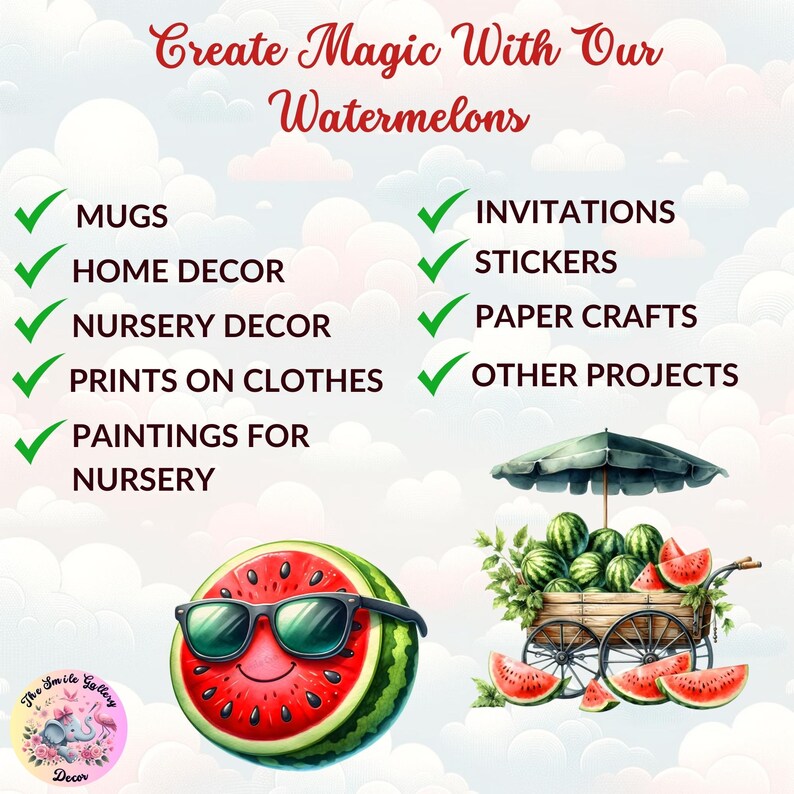 Watercolor Watermelon Clipart Bundle: Summer Fruit PNG JPG (digital ...