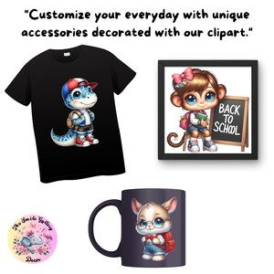 12 Watercolor Cartoon Back to School Animals Clipart Bundle, Cute ...