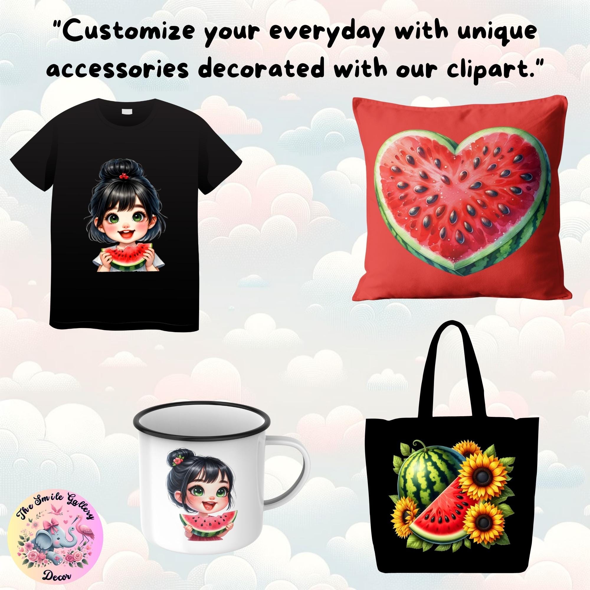 Watercolor Watermelon Clipart Bundle: Summer Fruit PNG JPG (digital ...